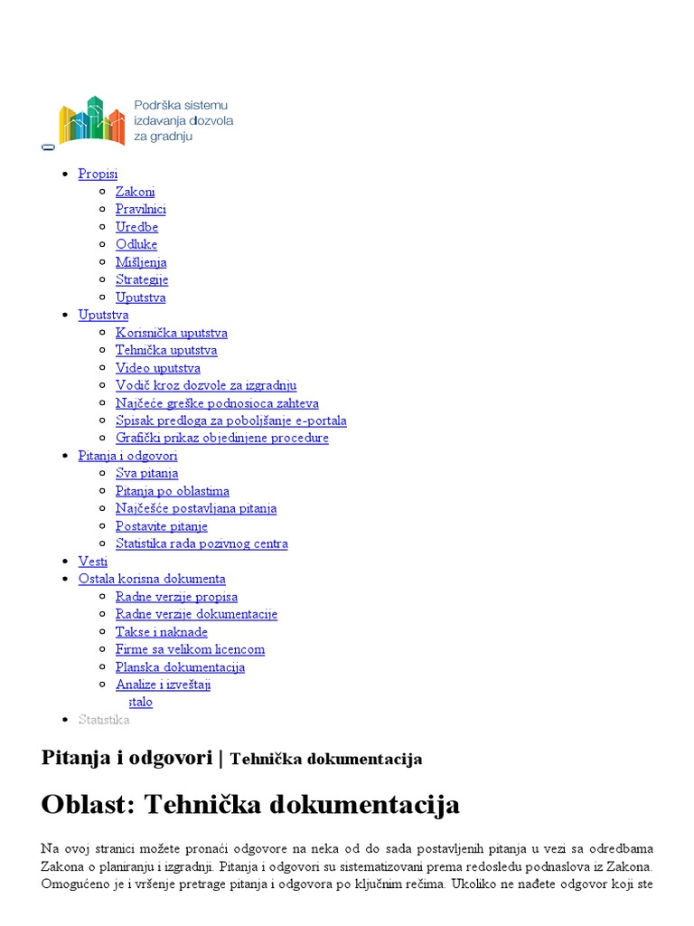 Gradjevinske Dozvole - Pitanja - Tehnicka Dokumentacija | PDF