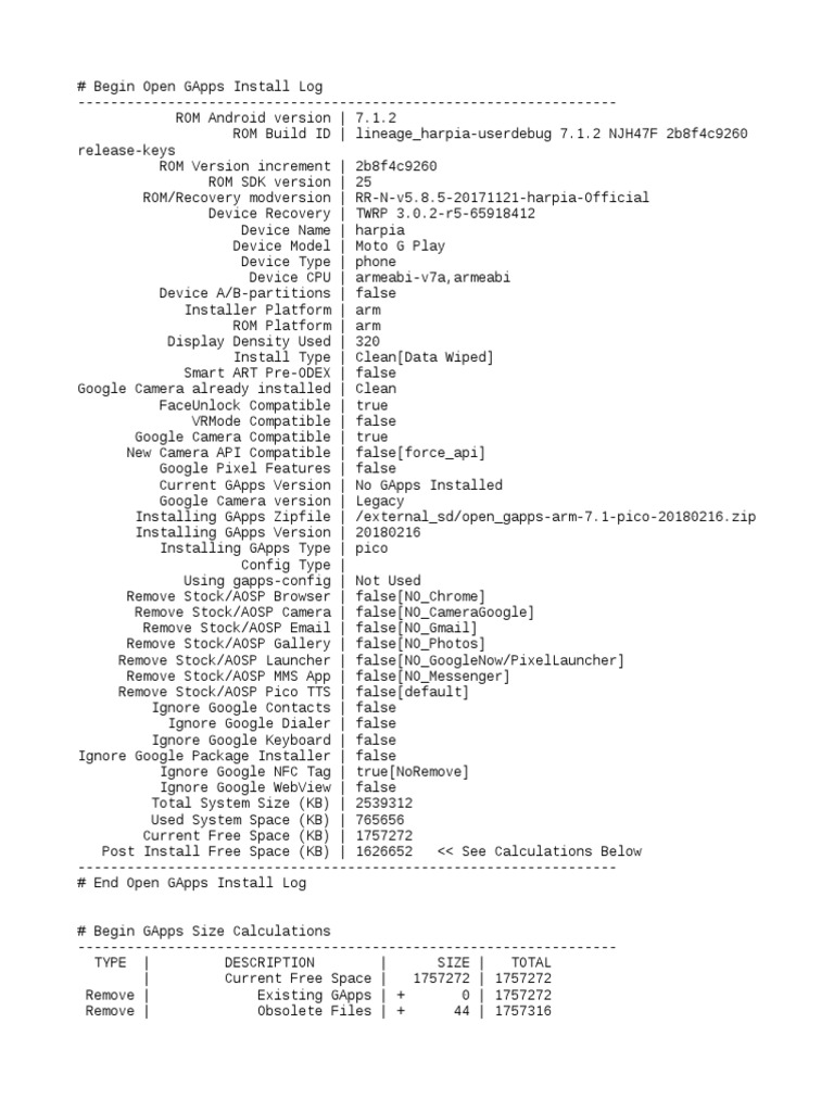 Open Gapps Log | PDF | Arm Architecture | Android (Operating System)