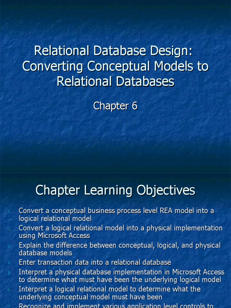 Relational Database Design: Converting Conceptual Models To Relational Databases | PDF ...