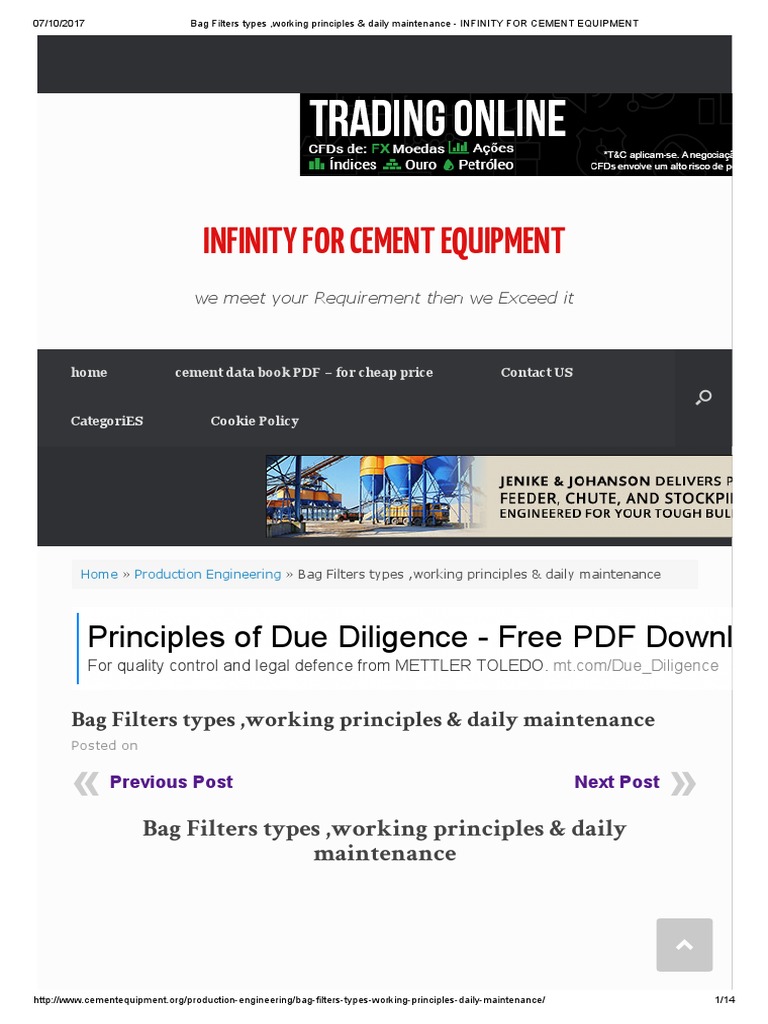 Bag Filter Types and Maintenance Guide | PDF | Filtration | Valve