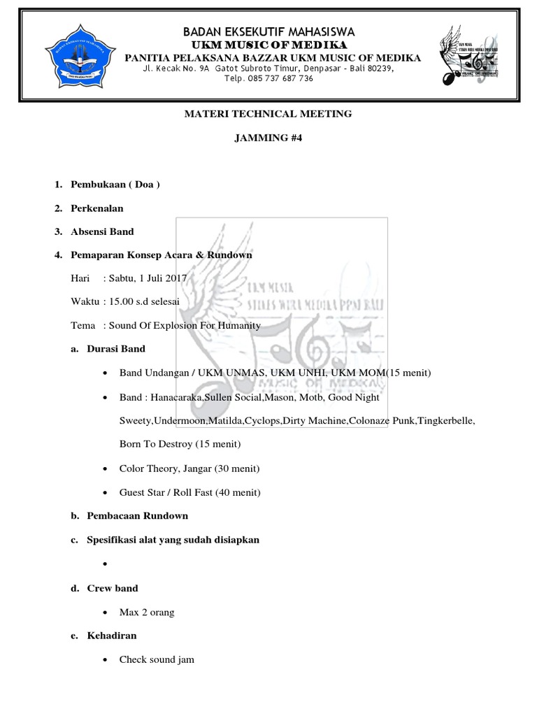 Materi Technical Meeting | PDF