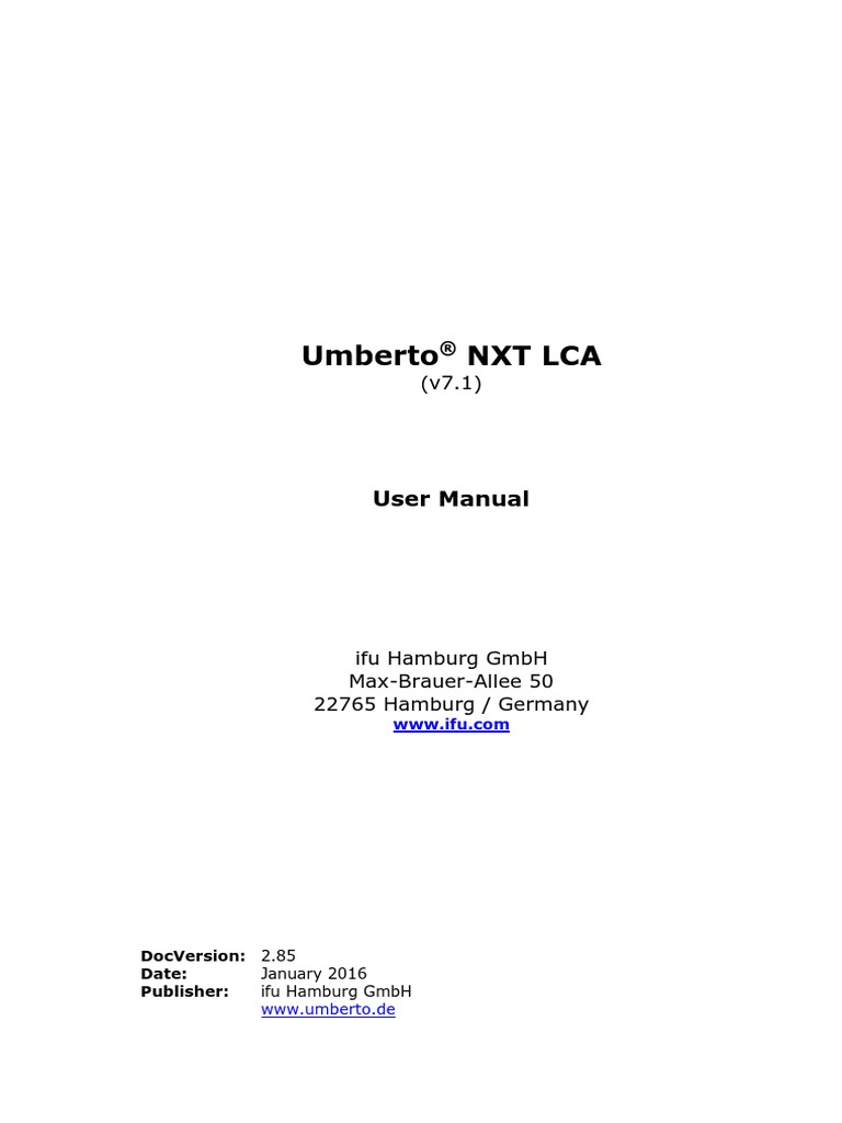 Umberto Life Cycle Assessment User Manual en | PDF | Life Cycle ...