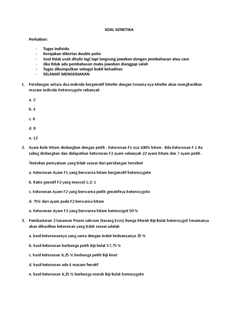 Soal Genetika | PDF