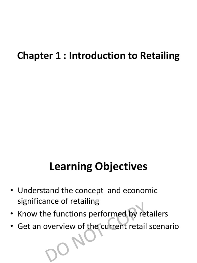 Chapter 1: Introduction To Retailing | PDF | Retail | Online Shopping