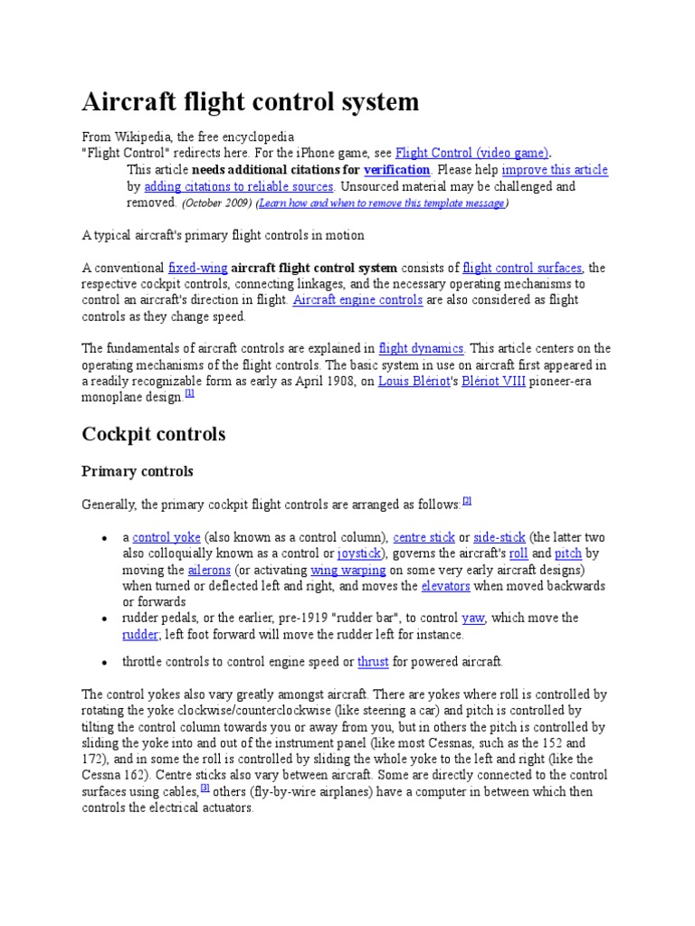 Aircraft Flight Control System | PDF | Aircraft Flight Control System ...