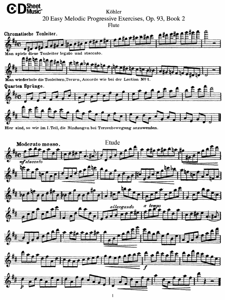 20 Easy Melodic Progressive Exercises - Kohler PDF | PDF