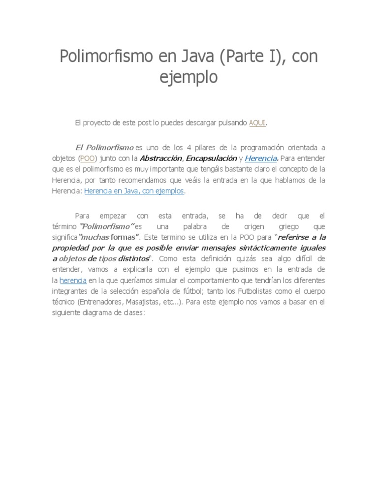 Polimorfismo en Java | PDF | Herencia (Programación Orientada a Objetos) | C