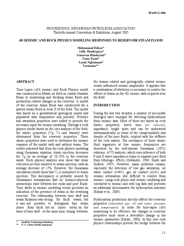 4d Seismik and Rock Physics | PDF | Reflection Seismology | Petroleum ...