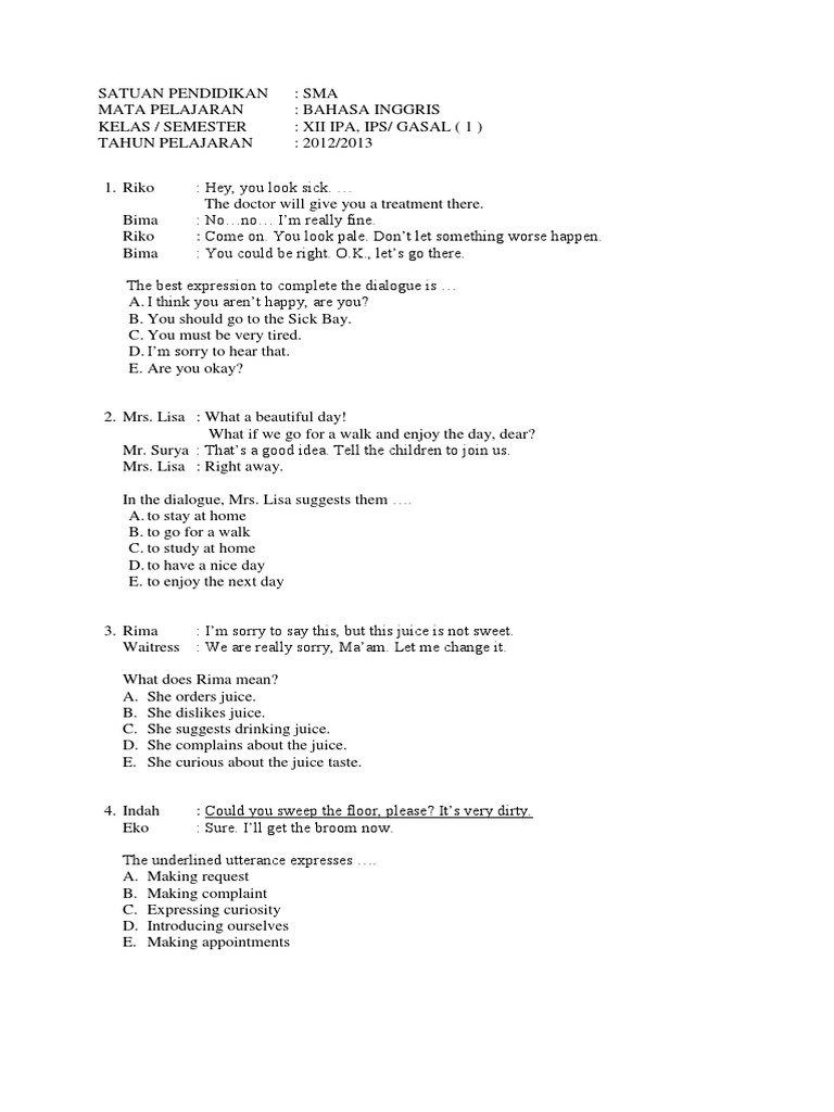Soal Xii Ganjil Revised | PDF | Cocoa Bean | Chocolate