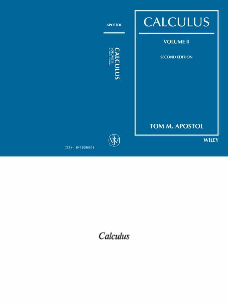 Tom M. Apostol-Calculus, Vol. 2 - Multi-Variable Calculus and Linear ...