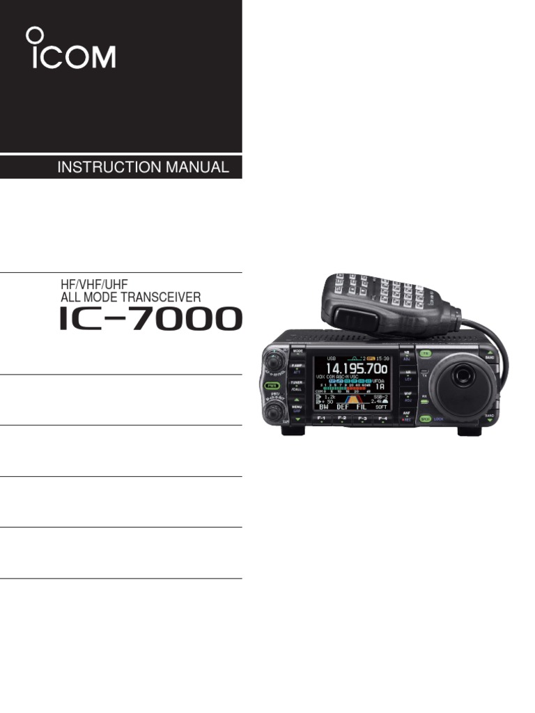 Manual Icom IC 7000 | Electrical Connector | Headphones