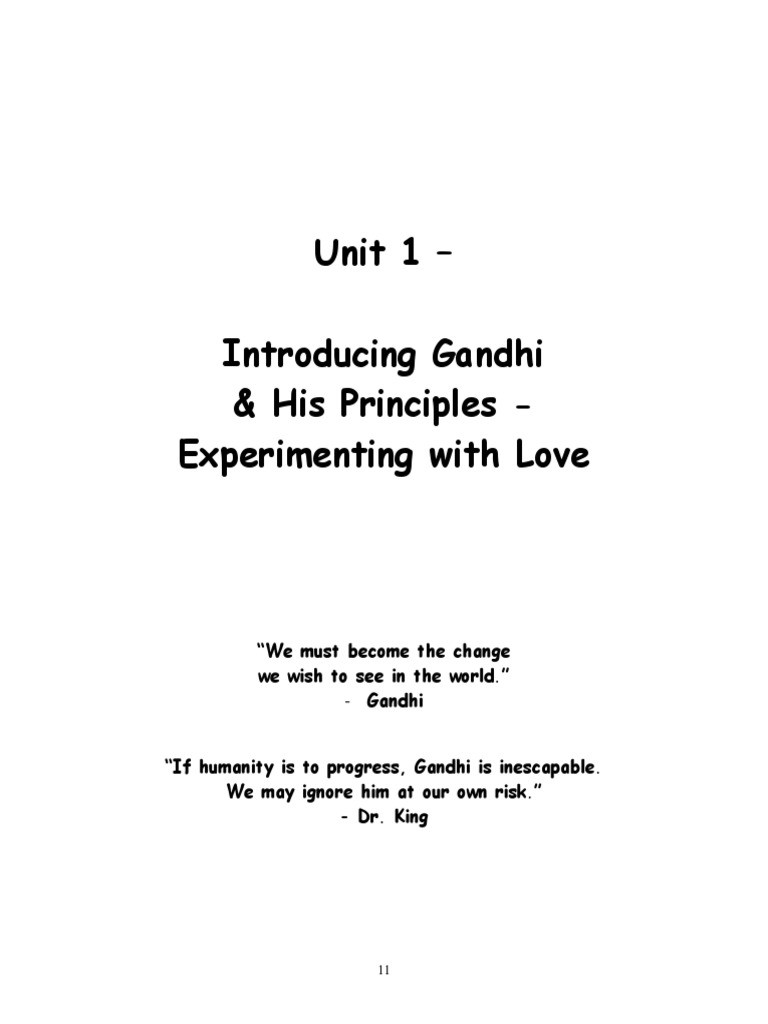Gandhi Unit 1 | PDF | Mahatma Gandhi | Nonviolence
