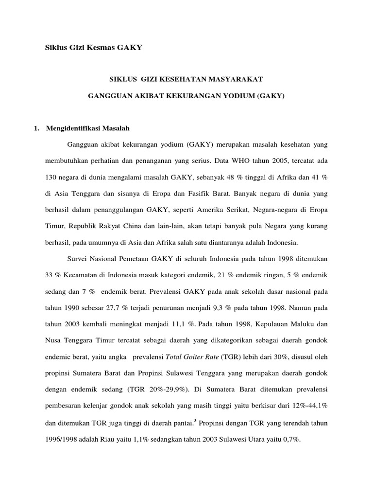 Siklus Gizi Kesmas GAKY | PDF