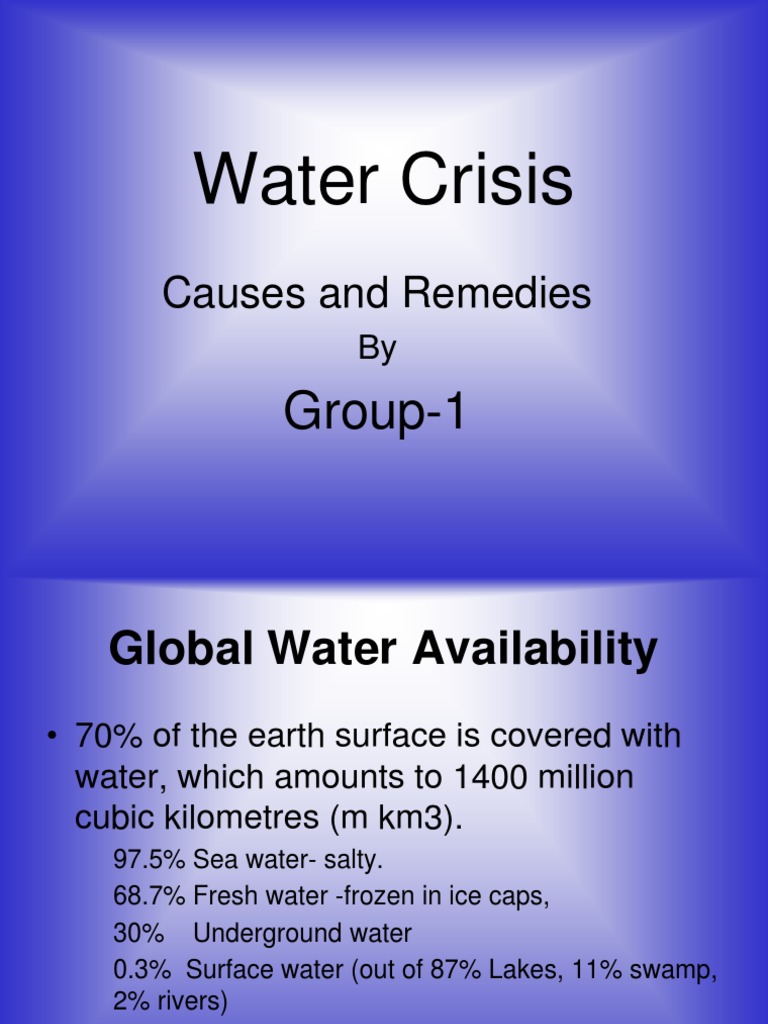 Water Crisis: Causes and Remedies | PDF