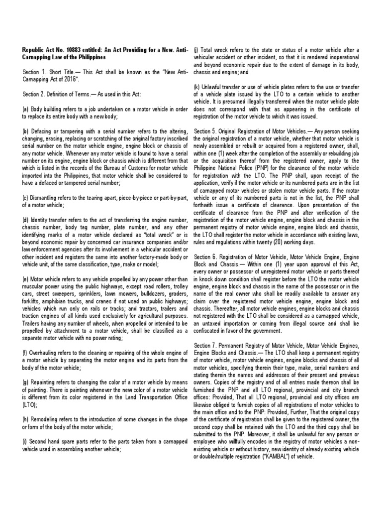Republic Act No. 10883 Entitled: An Act Providing For A New. Anti ...