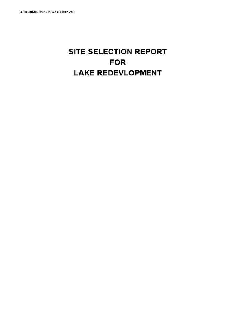 Site Selection Report | PDF | Earth Sciences | Physical Geography