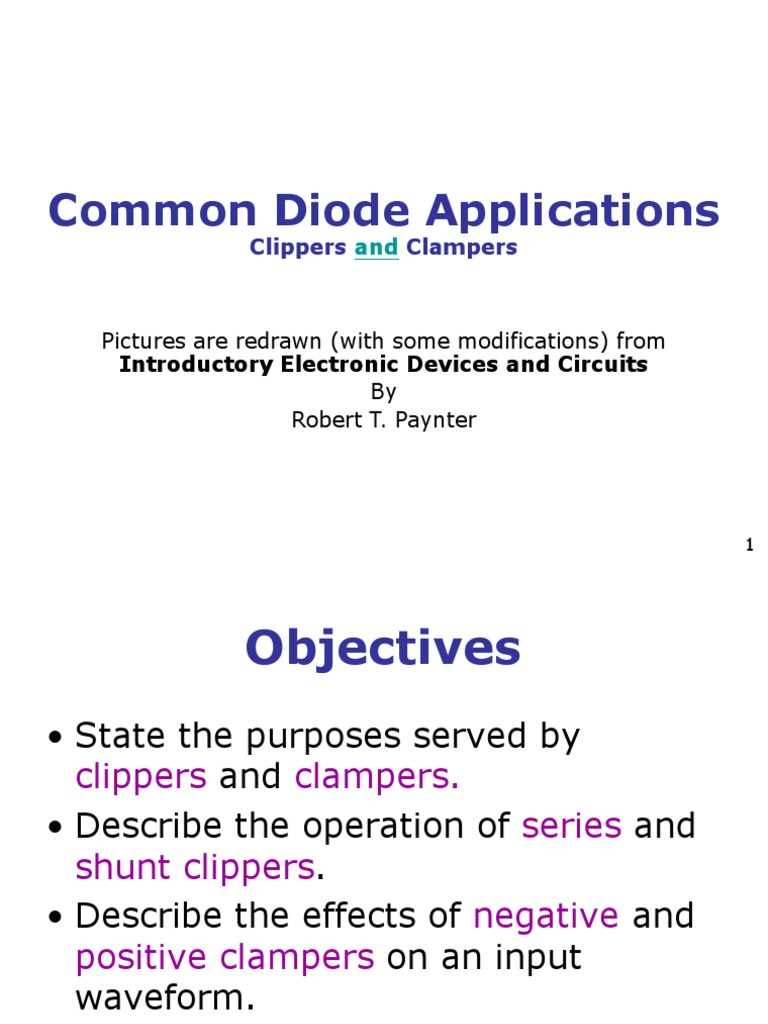 Lecture 5 - Climper and Clamper Circuit | PDF | Diode | Electrical Engineering