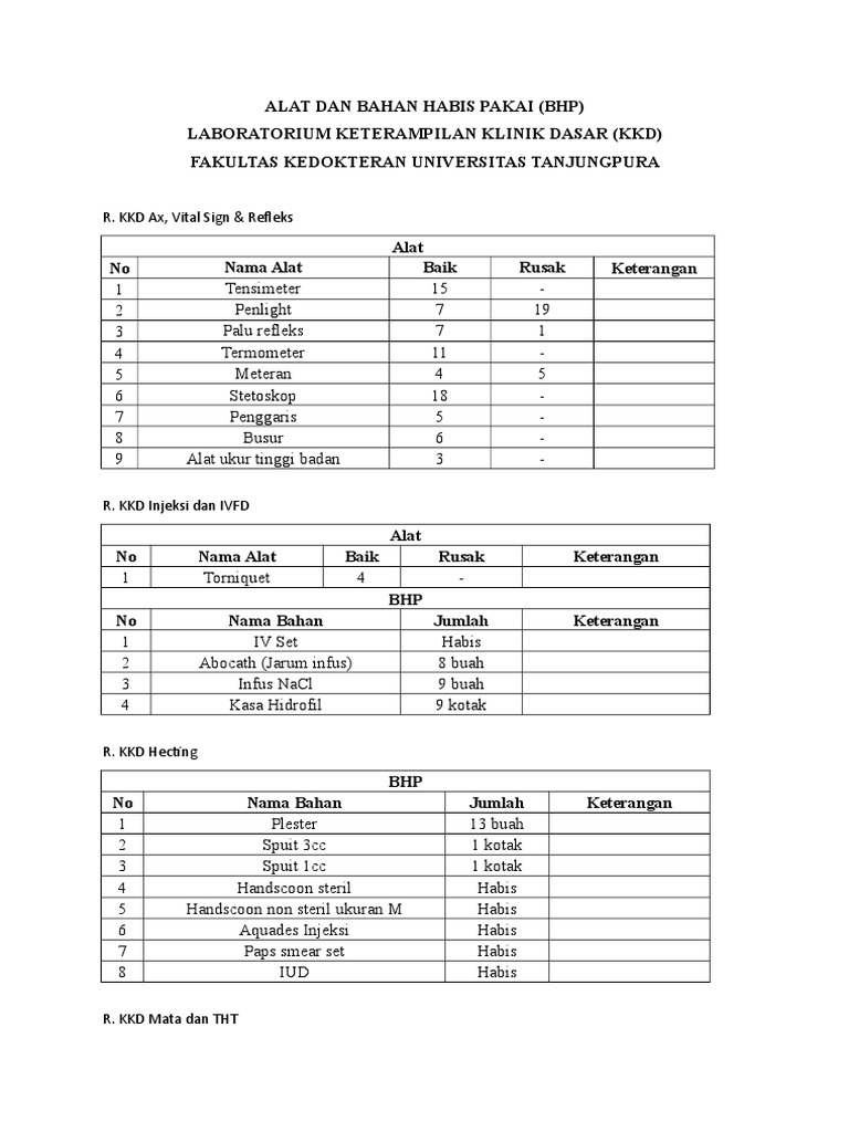 Alat Dan BHP Lab KKD | PDF