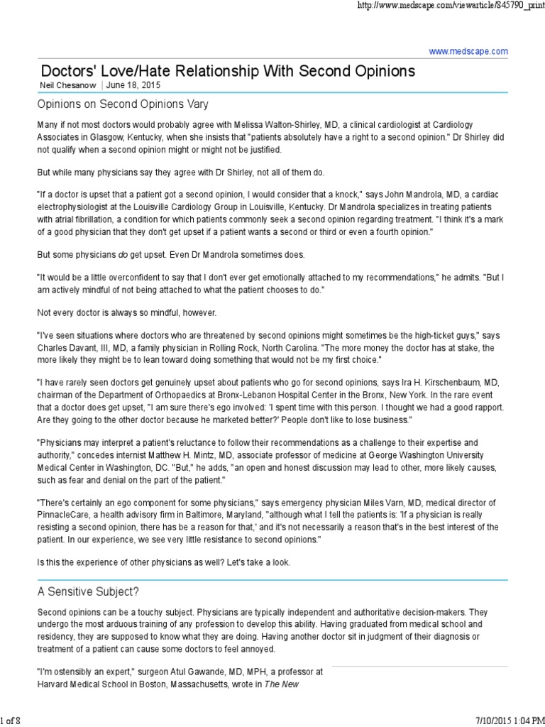 Medscape SecondOpinions | PDF