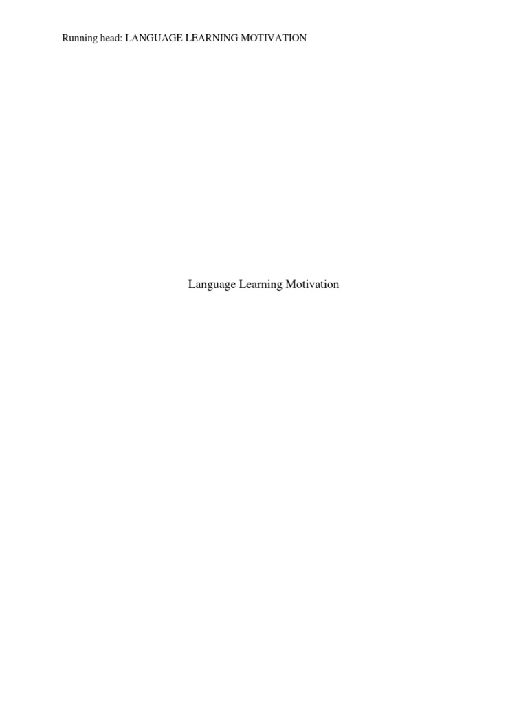 Language Learning Motivation | PDF | Motivation | Motivational