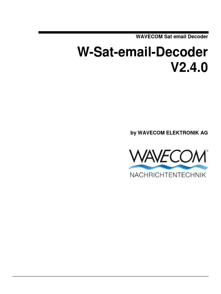 Manual W Sat Email Decoder v2 4 0 | Download Free PDF | Installation ...