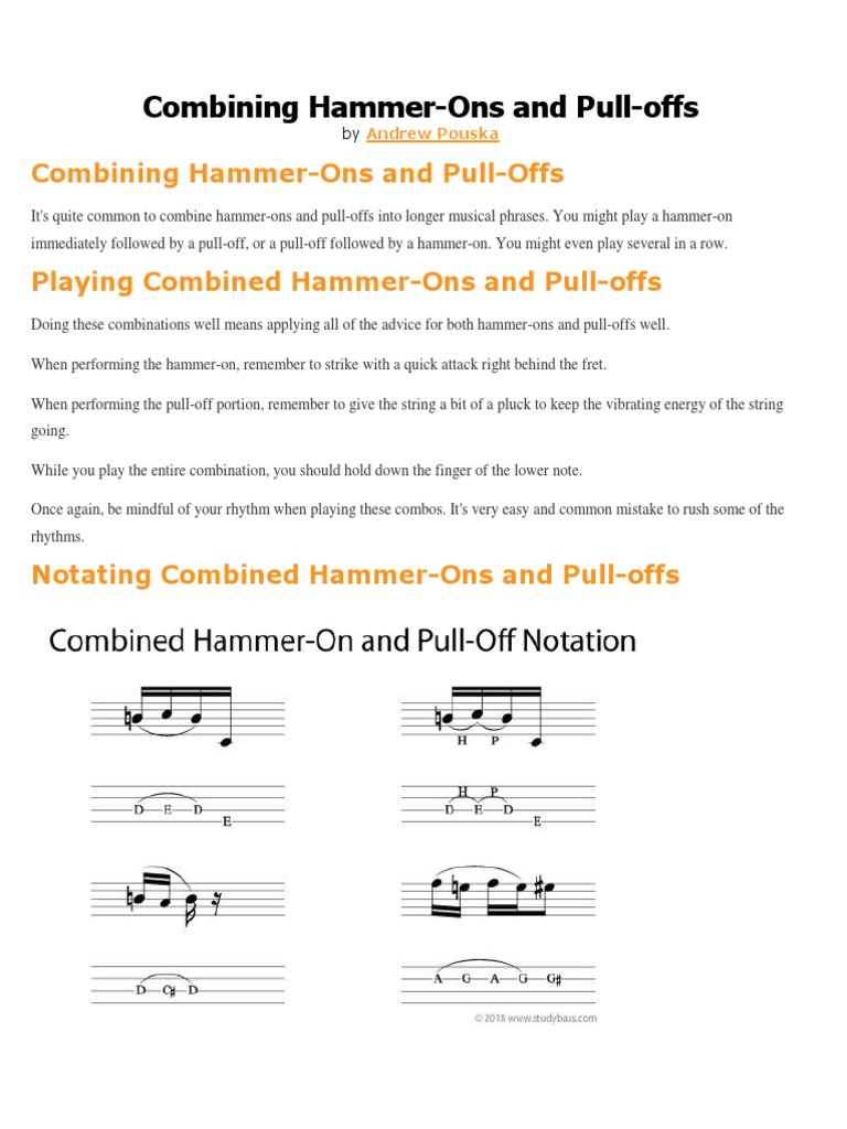 Combining Hammer-Ons and Pull-Offs | PDF