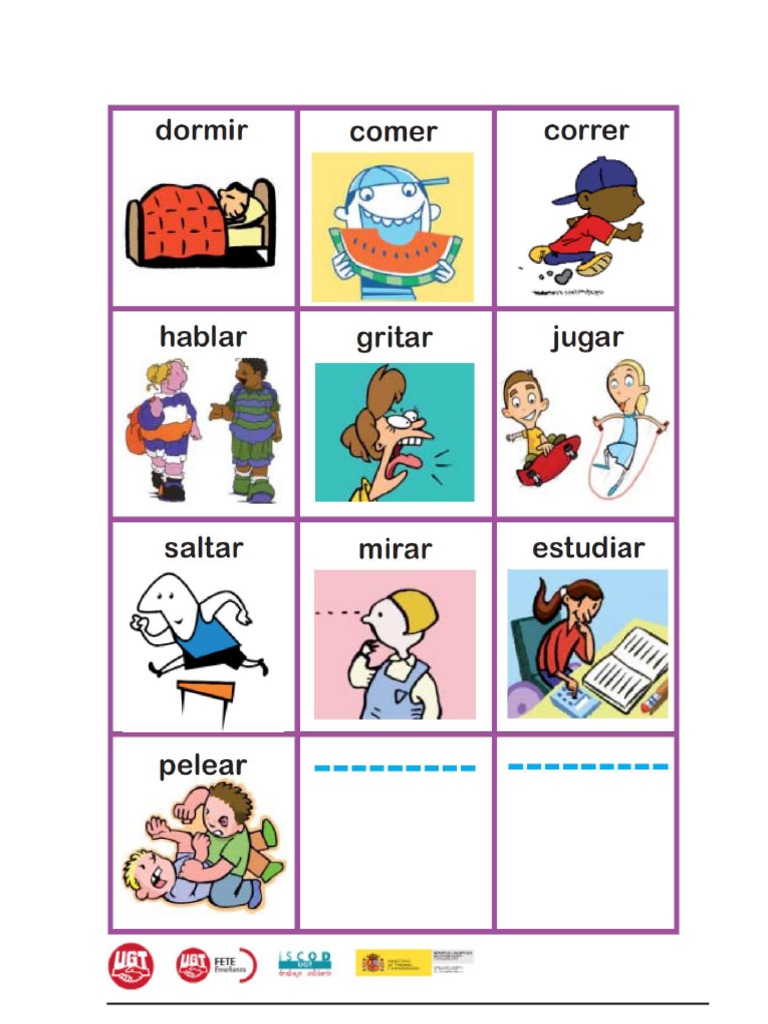 Verbos en Infinitivo Tarjetas 40880 | PDF