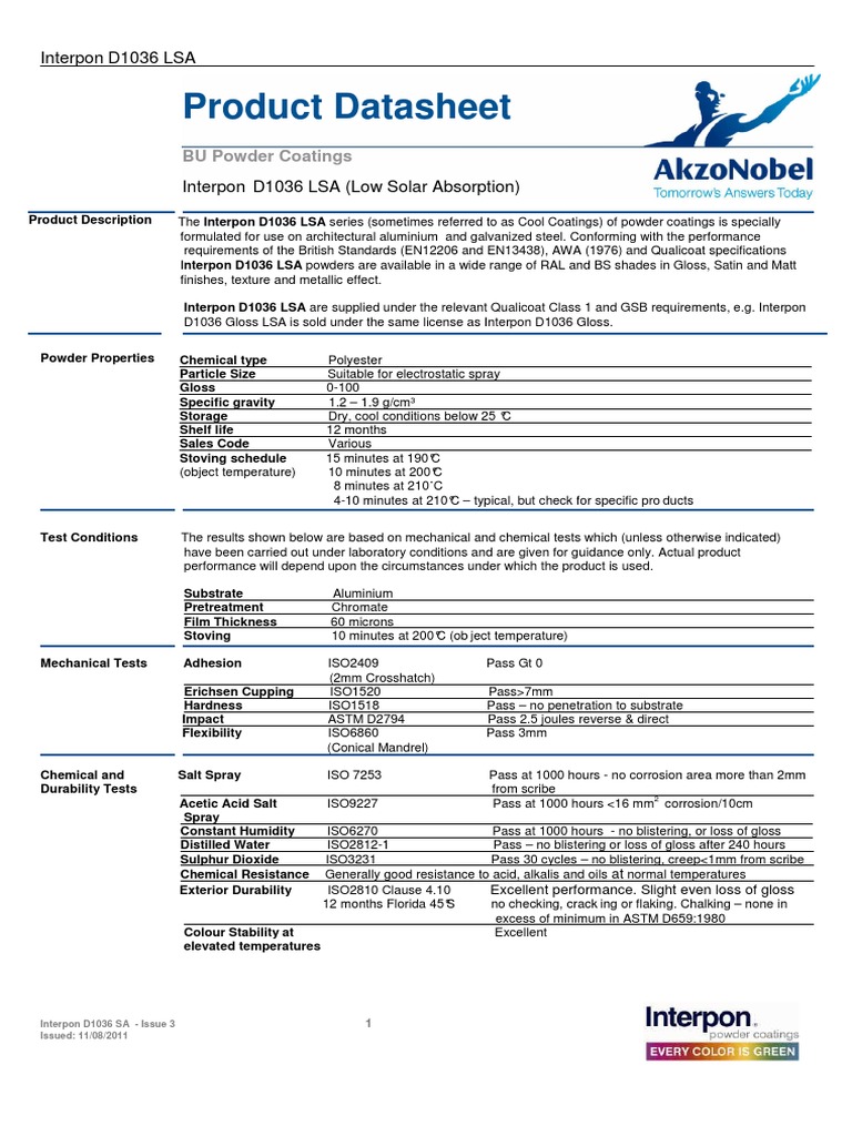 Interpon D1036 LSA Cool Coatings | PDF | Galvanization | Corrosion