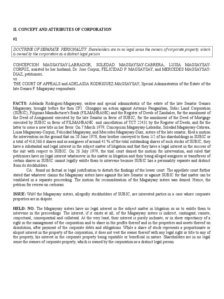Corporate Legal Principles | PDF | Piercing The Corporate Veil ...