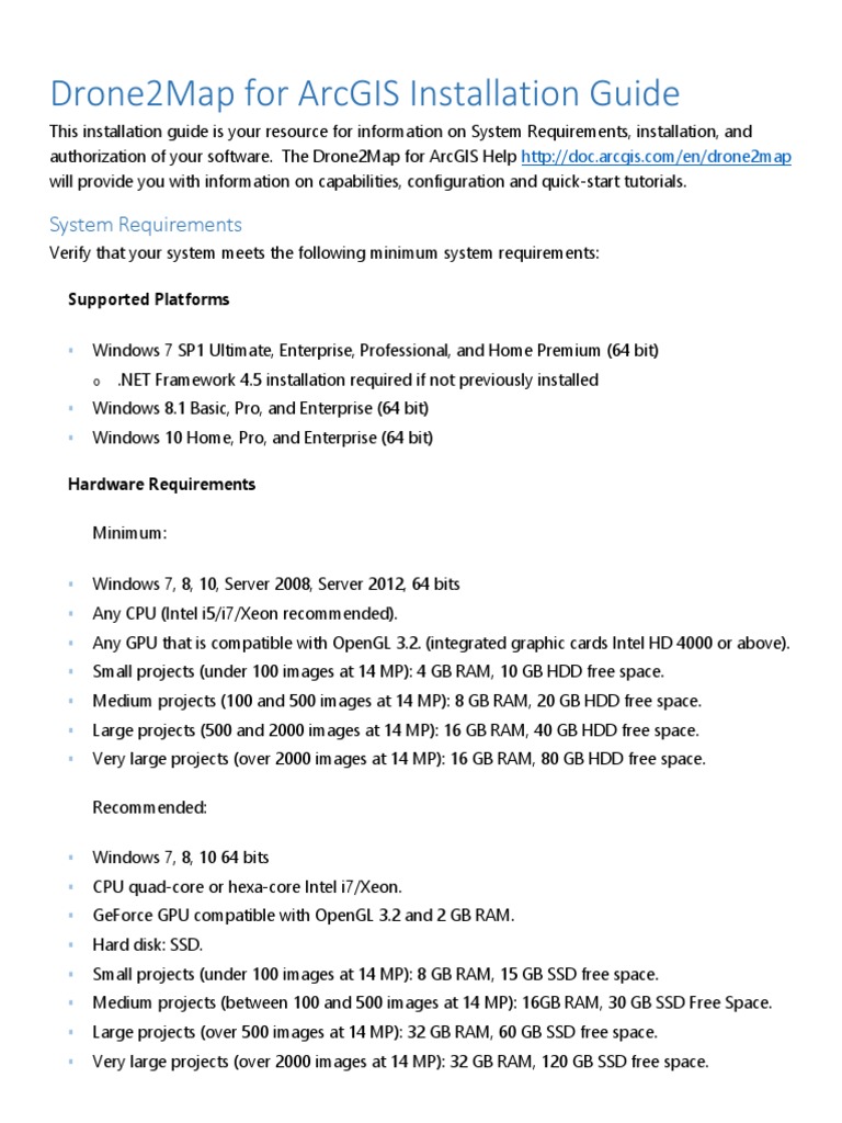 Drone2Map Installation Guide | PDF | Arc Gis | Installation (Computer ...