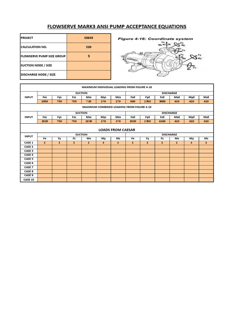 Flowserve Nozzle Evaluation Sheet | PDF