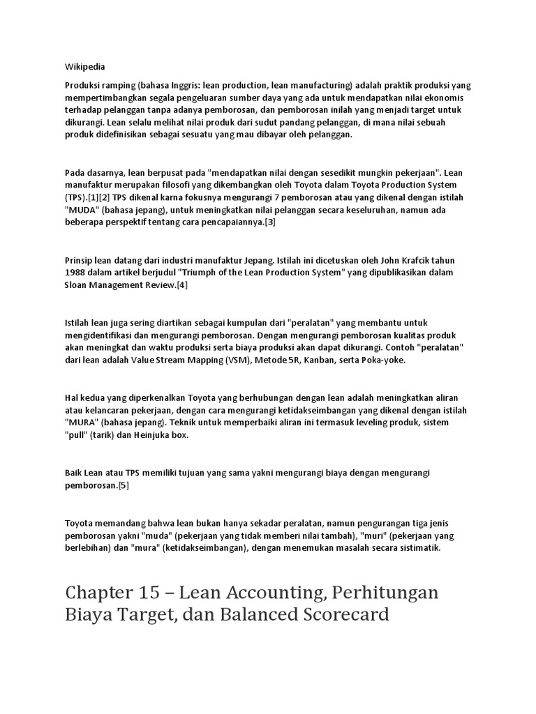 Materi Lean Accounting | PDF