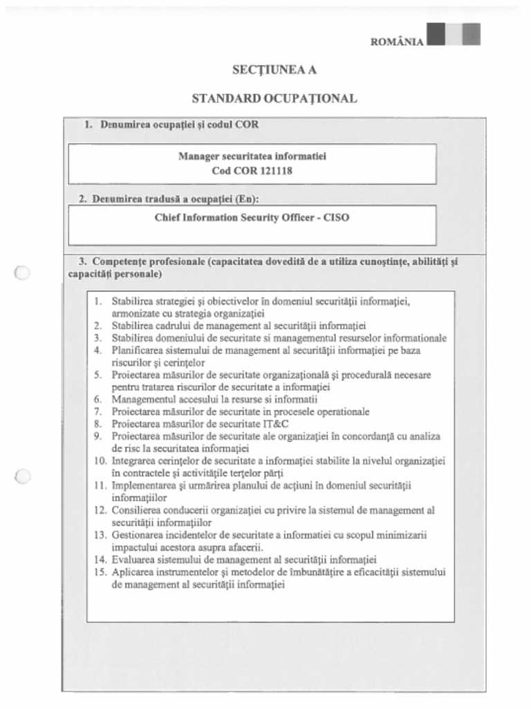 Manager Securitatea Informatiei | PDF