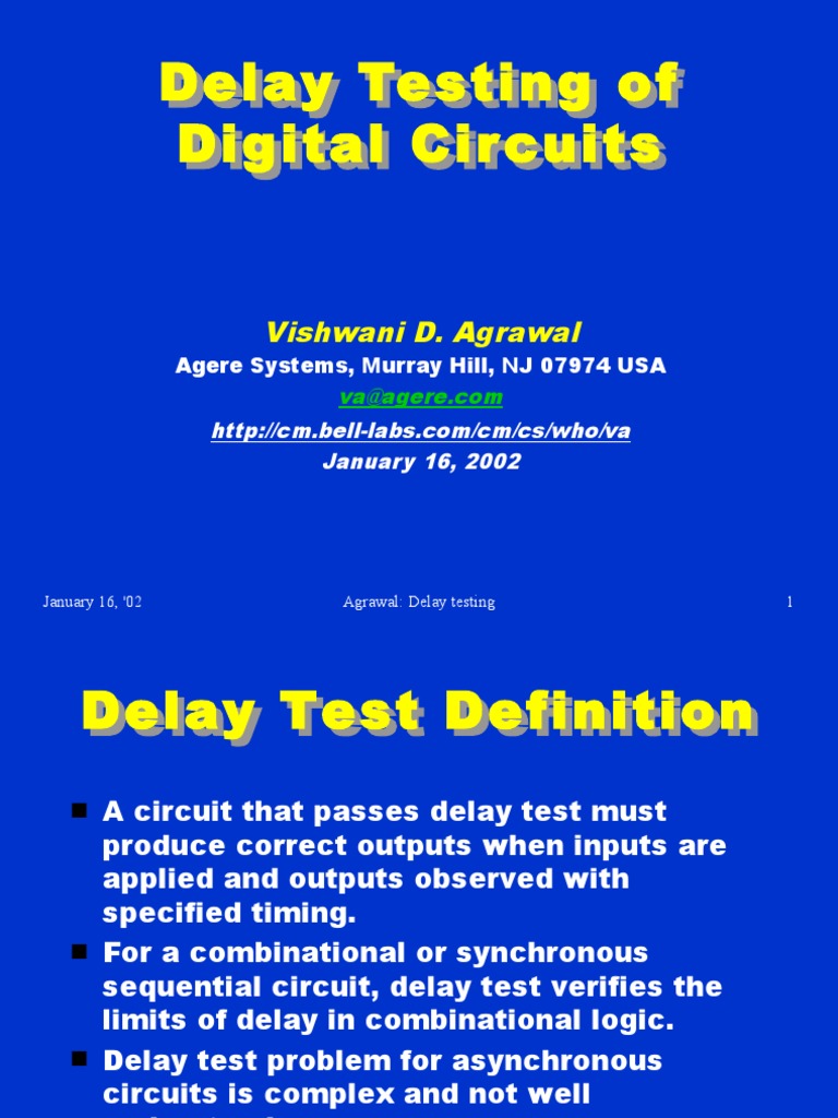 Delay Testing of Digital Circuits | PDF | Electronic Circuits | Logic Gate