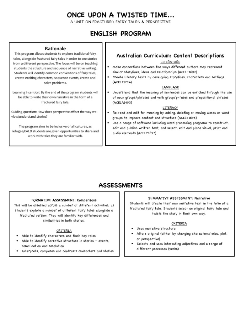 English Unit Plan | Download Free PDF | Narrative | Narration