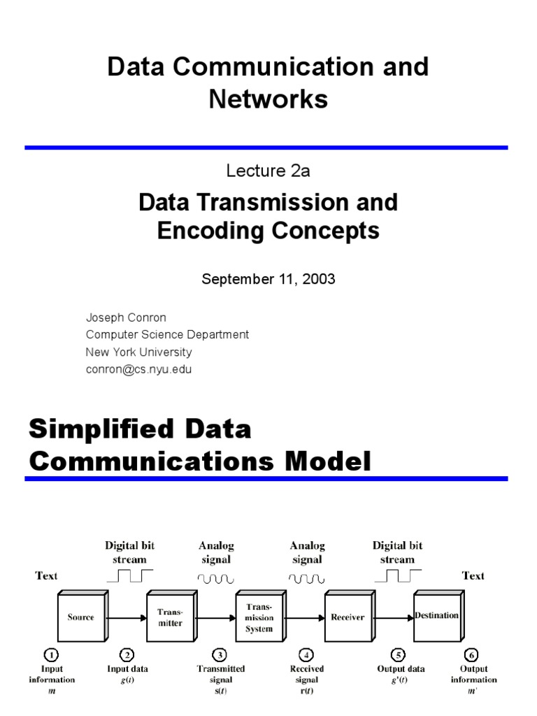 Encoding Concepts for Digital Data Transmission: An Overview of Analog ...