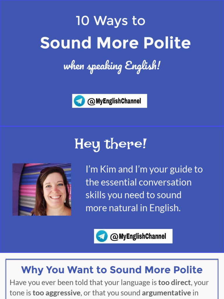 10 Ways to Sound More Polite When Speaking English | English Language ...