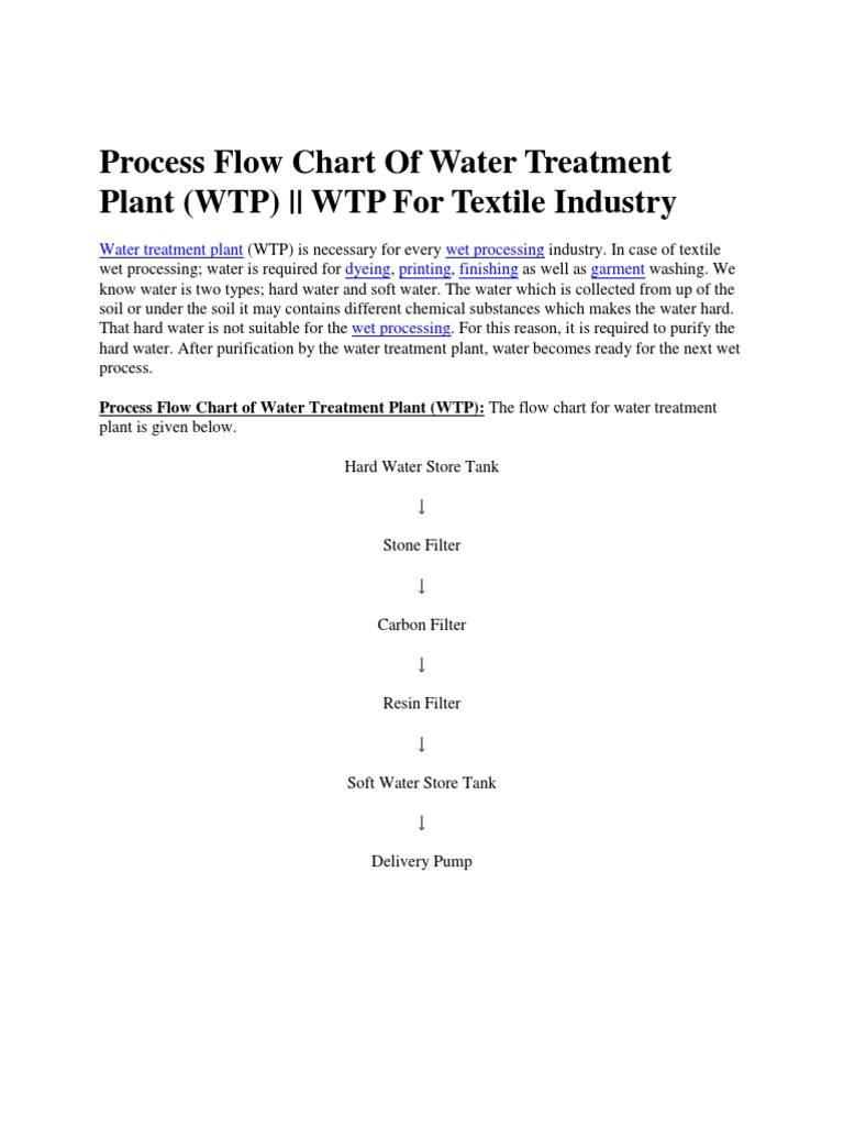 Process Flow Chart of Water Treatment Plant | Download Free PDF | Water ...