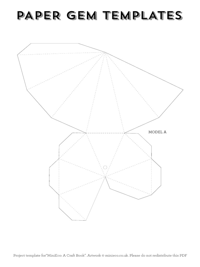 MiniEco Craft Book Paper Gem Templates | PDF