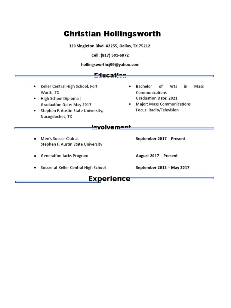Christian Hollingsworth - Resume Final Draft | PDF