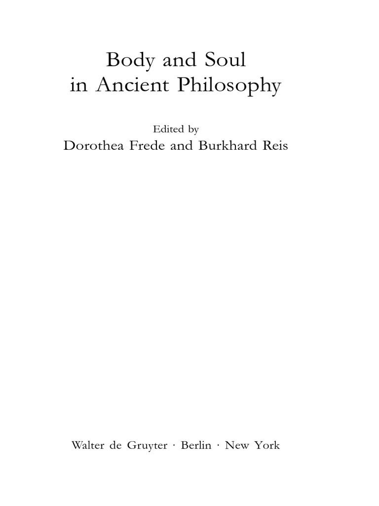 Body and Soul in Ancient Philosophy | PDF | Soul | Plato