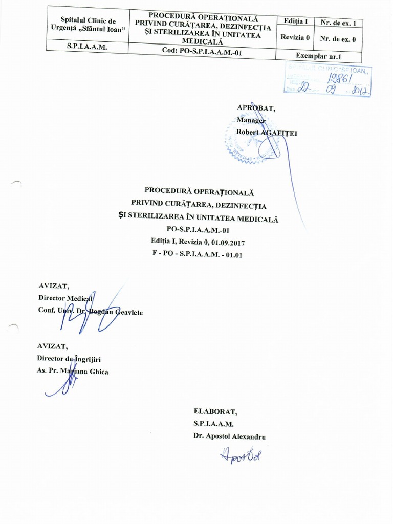 Procedura Operationala PO SPIAAM 01 | PDF