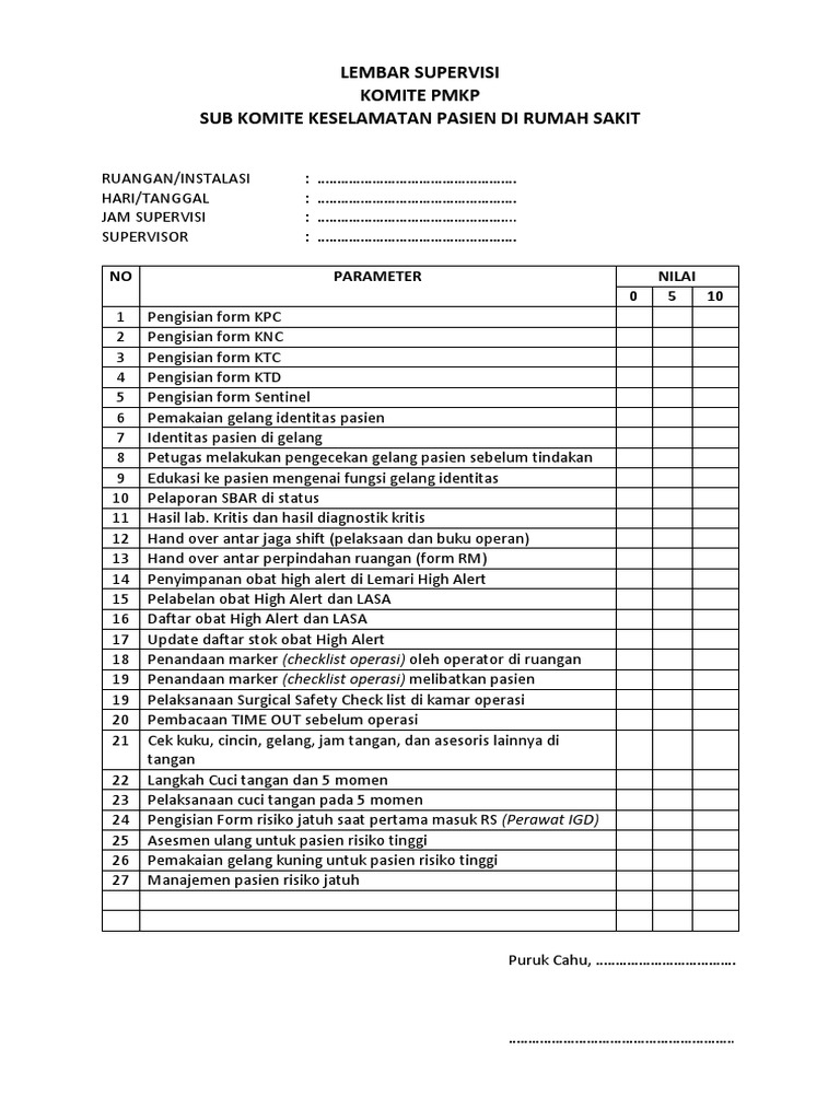 Lembar Supervisi | PDF