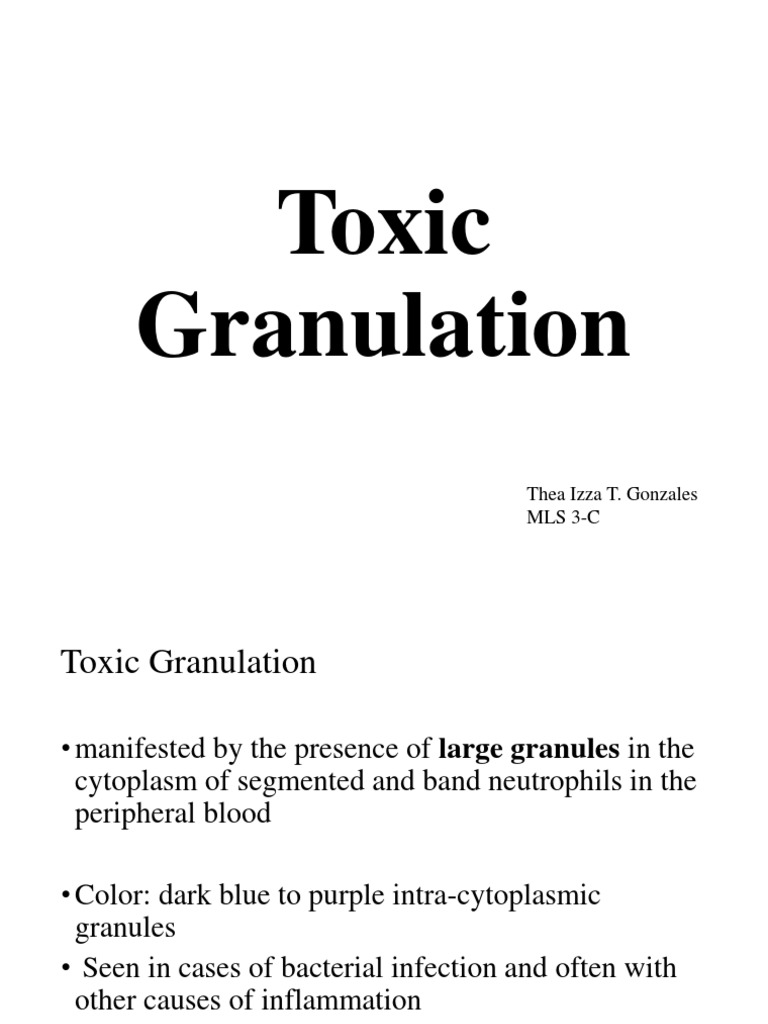 Toxic Granulation in Neutrophils Explained | PDF
