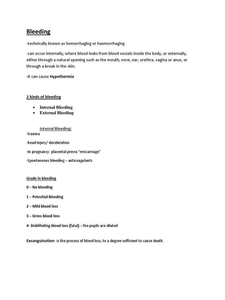 Bleeding | PDF | Bleeding | Wound