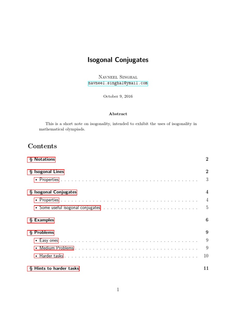 Isogonal Conjugates 1 | Download Free PDF | Triangle | Euclidean Geometry