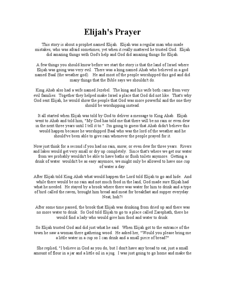 Elijah's Prayer Answered | PDF | Elijah