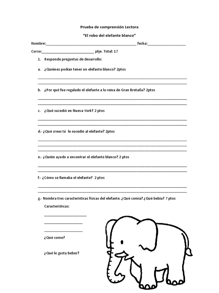 Prueba de Comprensión Lectora | PDF