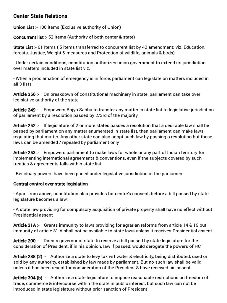 Inter State Relations | PDF | U.S. State | Government Of India