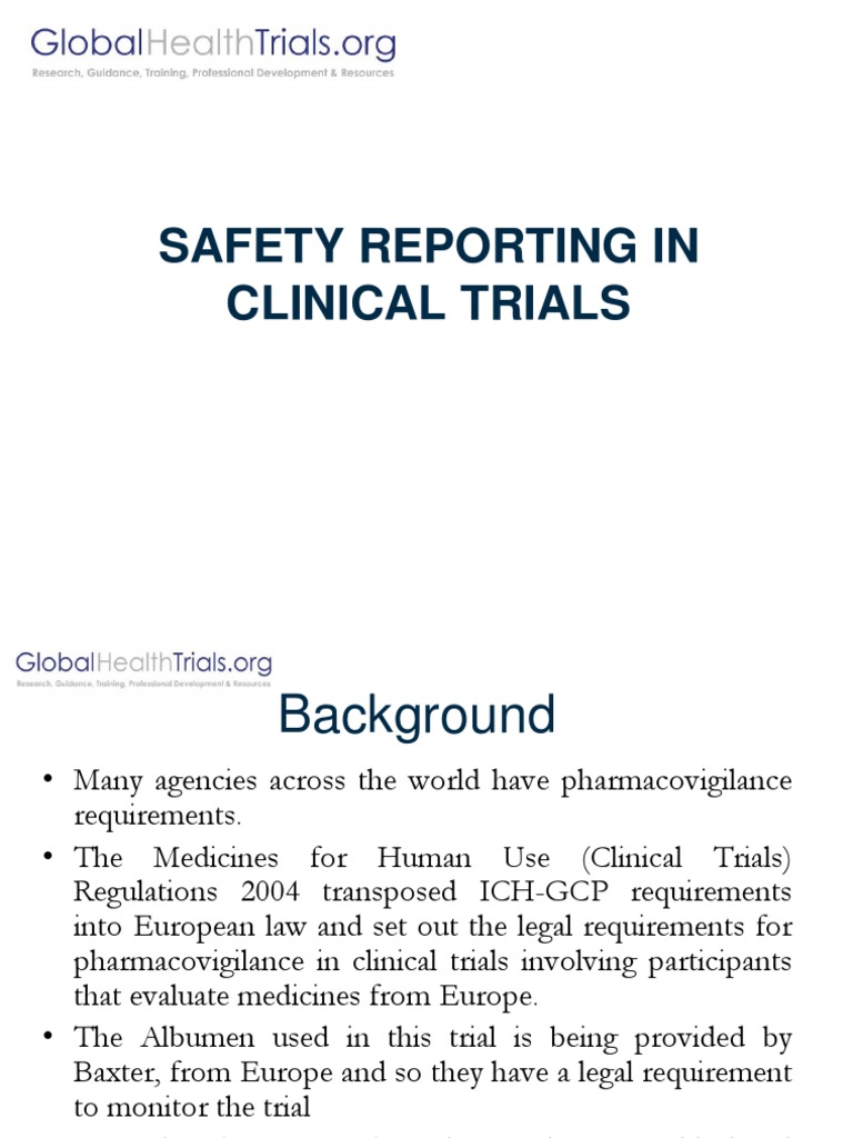 Clinical Trials Safety Reporting Guide | PDF | Pharmacovigilance ...
